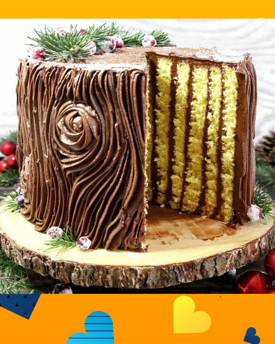 Tree Stump Chocolate Cake - NaBakery